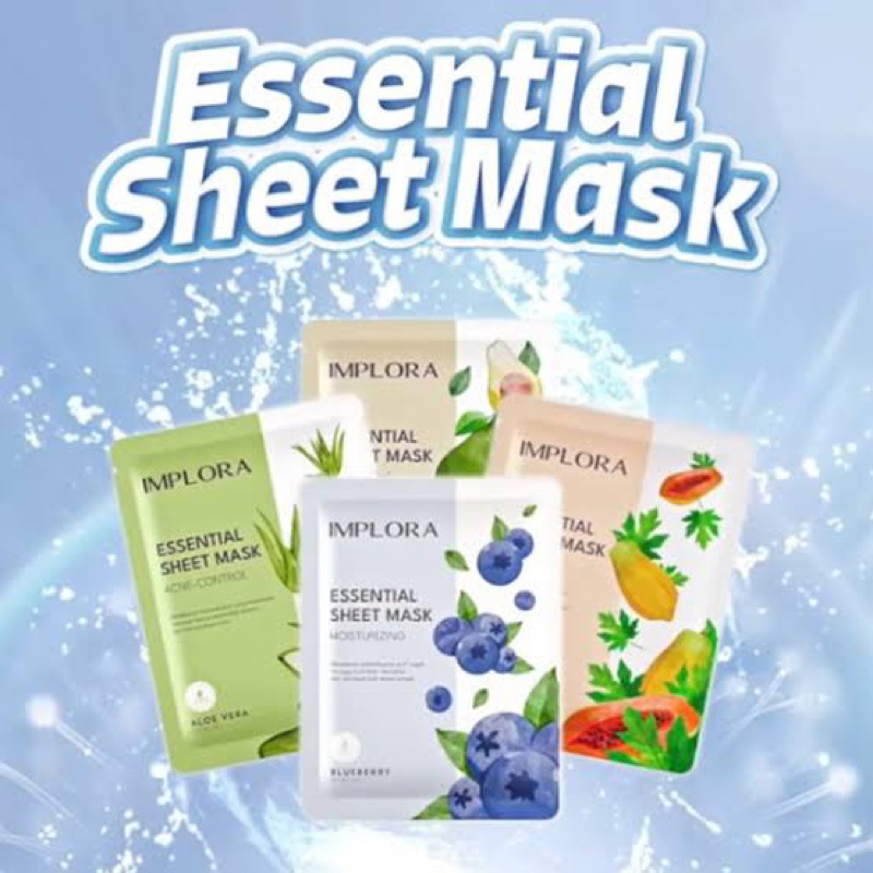 Jual IMPLORA Essential Sheet Mask Masker wajah Implora | Pore Care ...