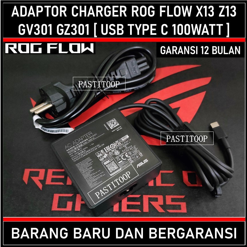 Jual Adaptor charger laptop Asus ROG FLOW Z13 X13 Type C 20V 5A 100W ...