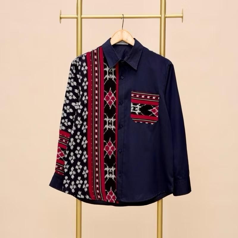 Jual Kemeja Tenun Cowok Tangan Panjang INI TENUN code k003 | Shopee ...