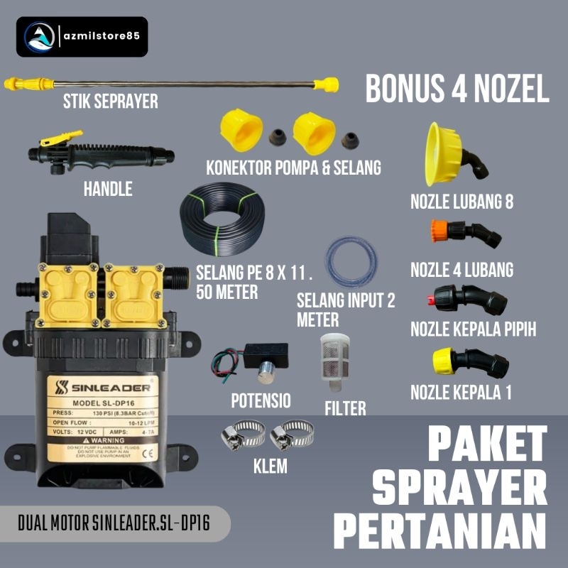 Jual Paket Sprayer Pertanian Dinamo Dual Sinleader SL-DP16 SELANG 50 METER | Shopee Indonesia