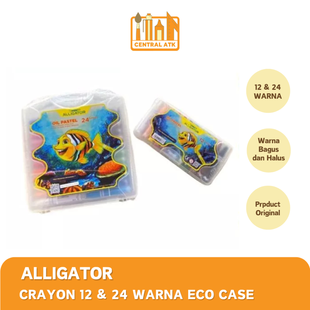 Jual CRAYON / KRAYON ALLIGATOR ISI 12 & 24 WARNA ECO JUMBO (1 PCS ...