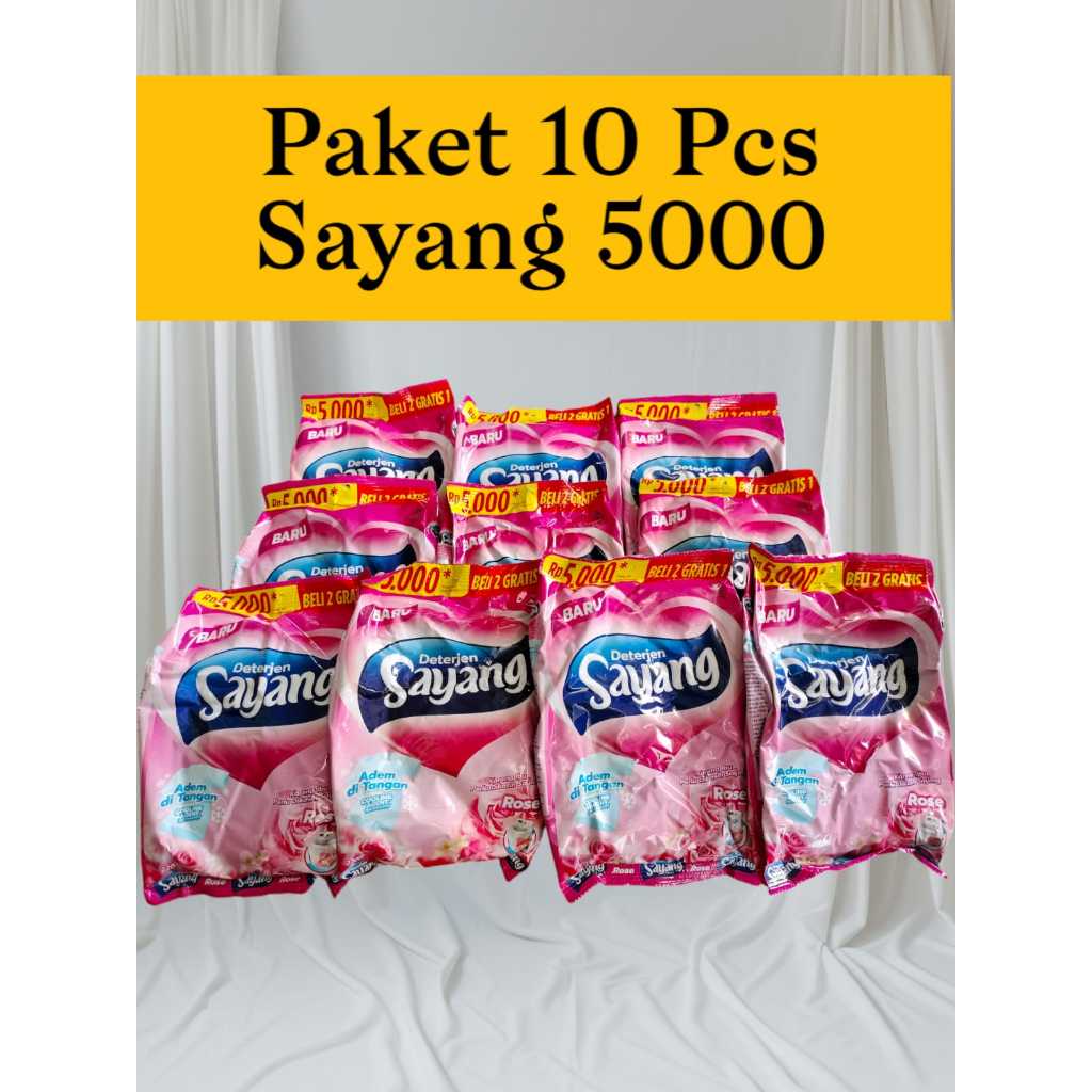 Jual Paket 10 Pcs Detergen Sayang 220 gram Kemasan 5000 | Shopee Indonesia