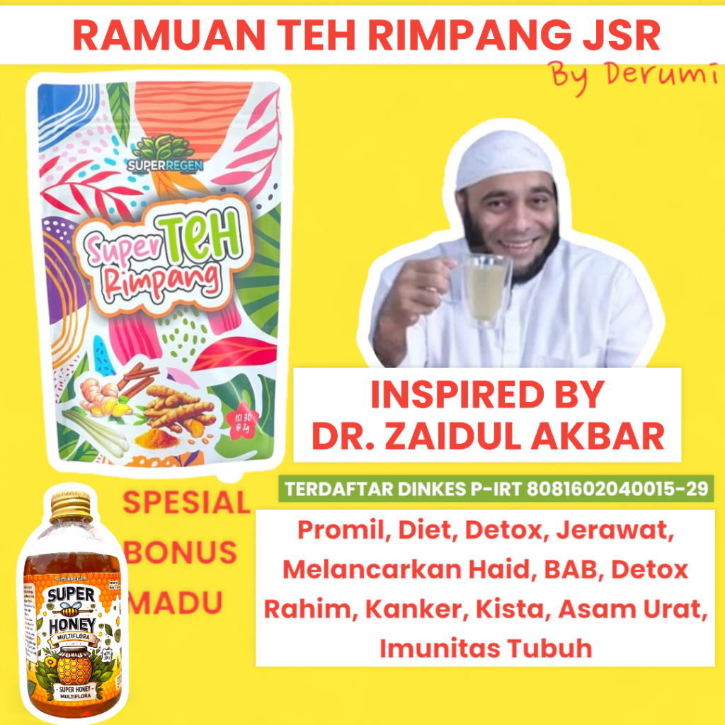 Jual Super Teh Rimpang ala JSR halal BPOM Super Regen - Paket Teh Detox ...