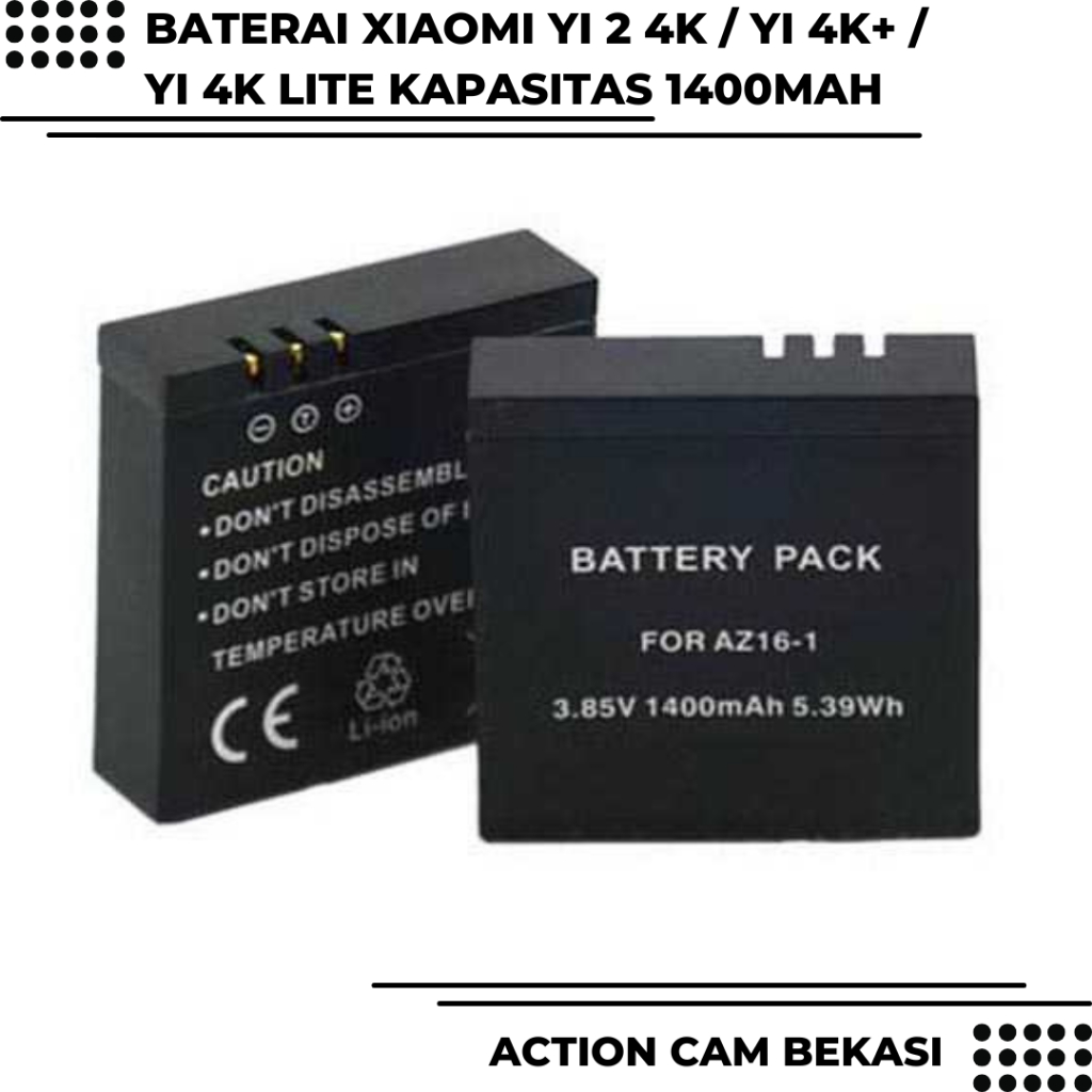 Jual Battery Baterai Batre Xiaomi Yi 2 4K Yi 4K Lite Yi 4K+ Plus ...