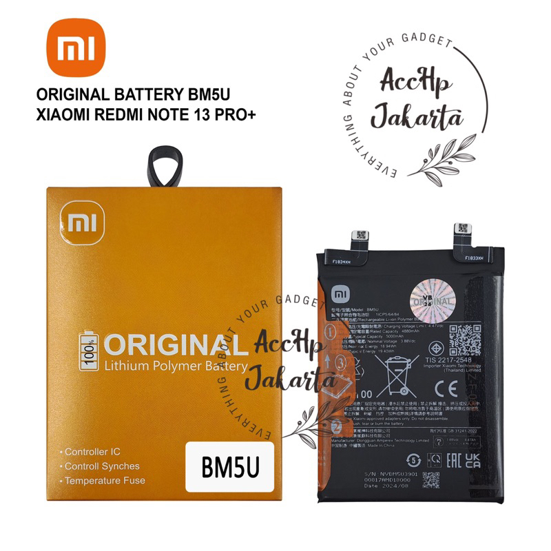 Jual Baterai Batre Redmi Note 13 Pro Plus BM 5U Batu Battery Batrei Bm ...
