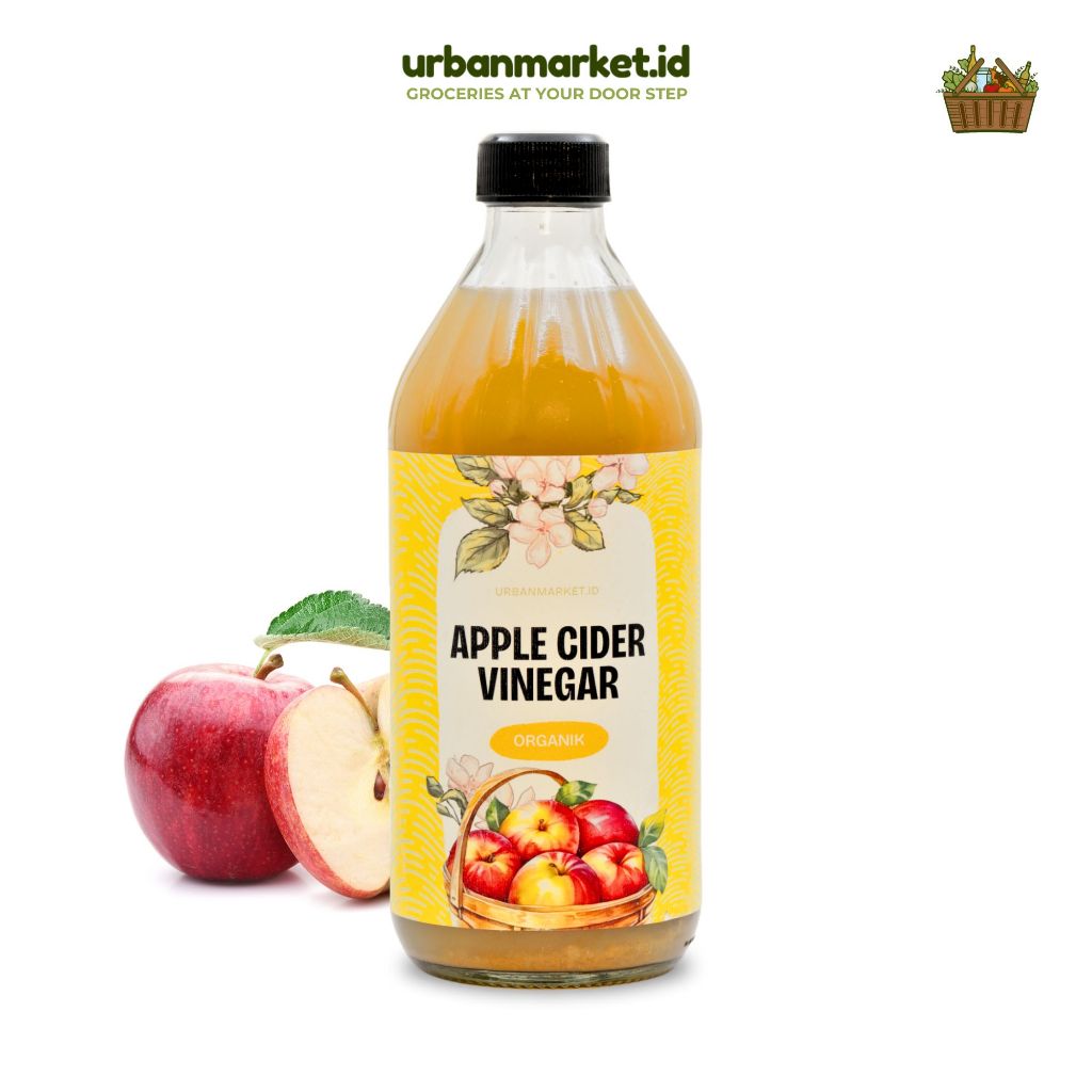 Jual Apple Cider Vinegar 473 ml / Cuka Apel Organik Botol Kaca HALAL NO ...