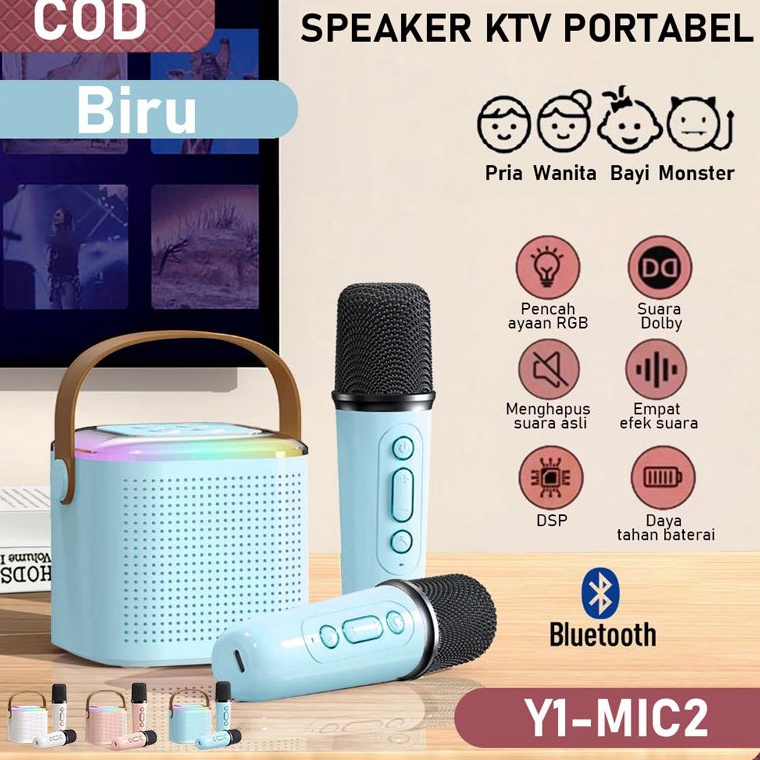 Jual Banyak Dipakai DSpeaker Bluetooth Karaoke 2 Mic Set Salon Bluetooth Karaoke Mini Speaker ...