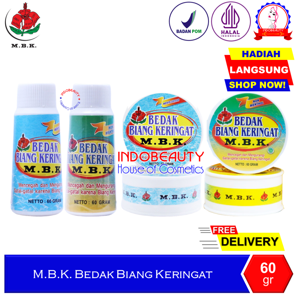 Jual MBK Bedak Biang Keringat Botol Tin Biru Hijau Menthol Non Mentol ...