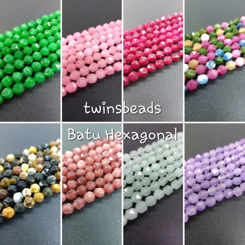 Jual Manik Batu Alam Hexagonal/Batu Lilit 8mm Bahan Aksesoris | Shopee ...
