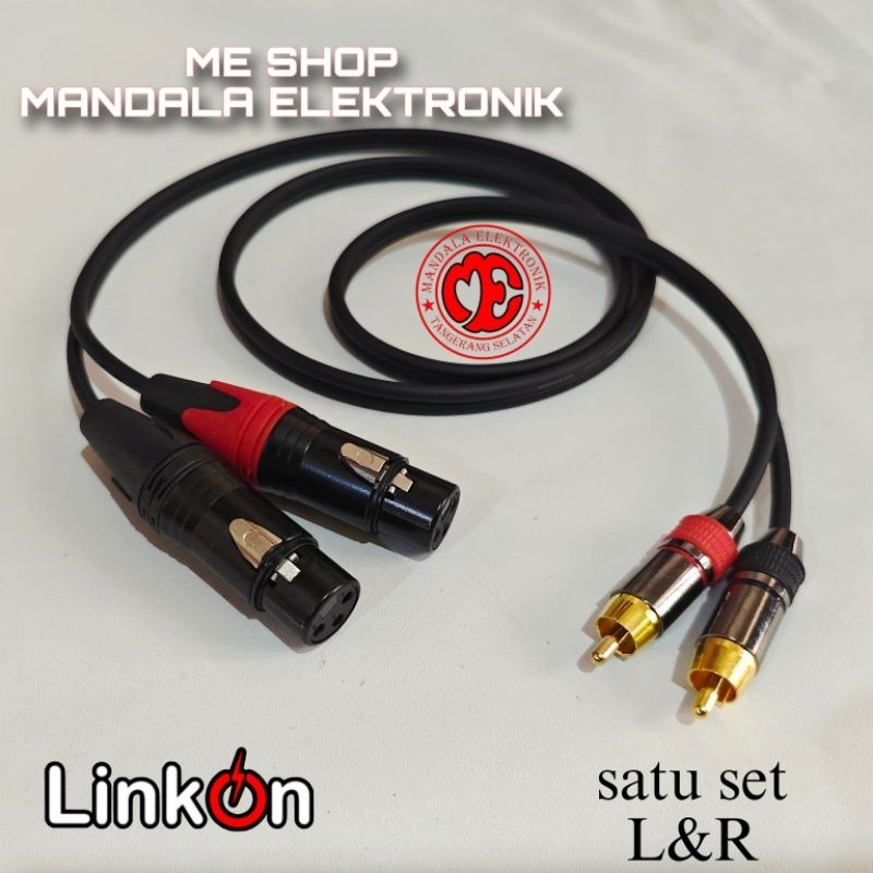 Jual kabel audio jack rca male to jack xlr female harga 1set kabel ...