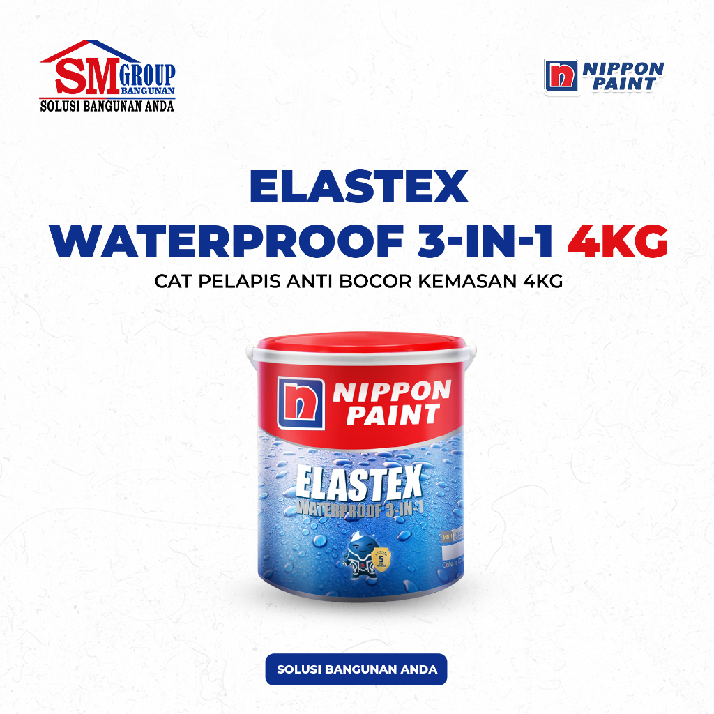 Jual Cat Waterproof Elastex 3in1 NIPPON PAINT Pelapis Anti Bocor 4kg ...