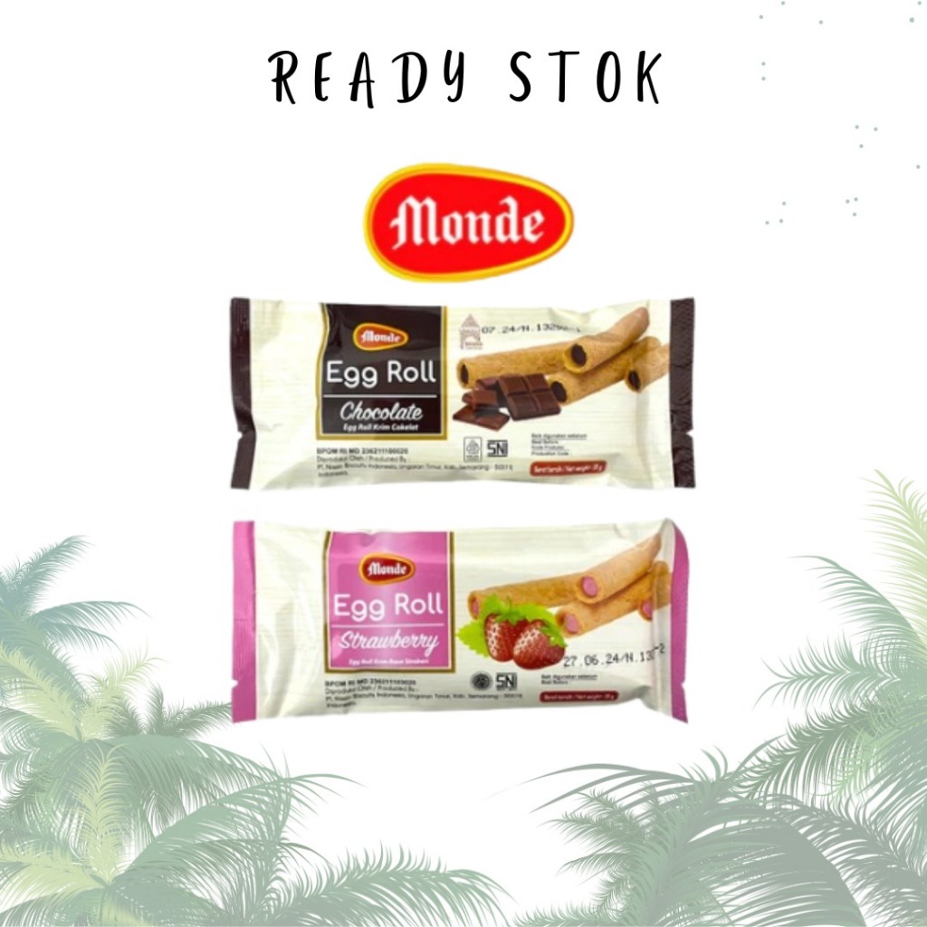 Jual Monde Egg Roll Chocolate Strawbery 35gr (PCS) | Shopee Indonesia