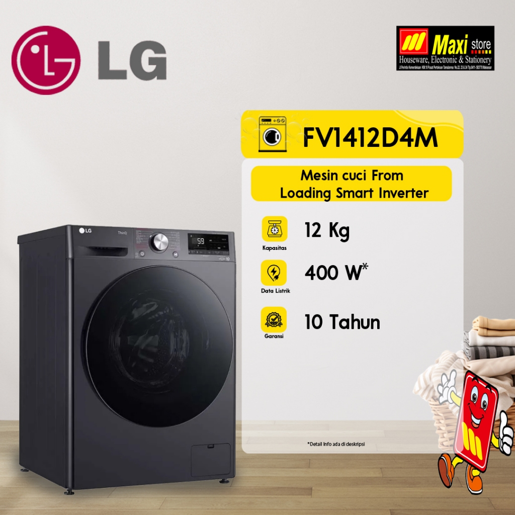 Jual LG FV1412D4M Mesin Cuci Front Loading [12 Kg] & Dryer [7 Kg] AI DD ...