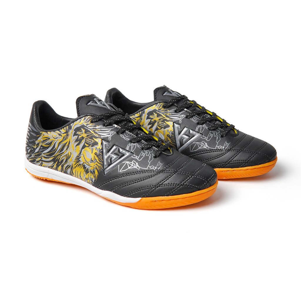 Jual Sepatu Futsal K7 Brand Lion IC Black Gold Dewasa dan anak-anak ...
