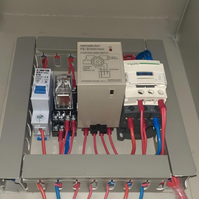 Jual panel pompa submersible 0,75kw 1hp otomatis tandon 1phase plat 1 ...