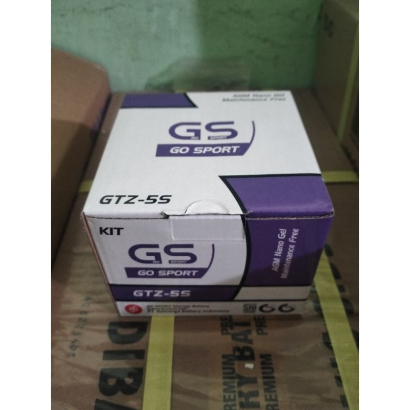 Jual AKI MOTOR BARU MERK GS GTZ5S 12V 5AH ACCU KERING BEBAS PERAWATAN ...