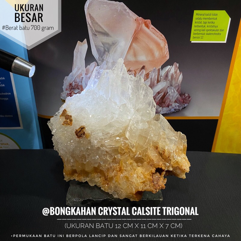 Jual Bongkahan Crystal Calsite Trigonal L40 atau Batu Kristal Natural ...