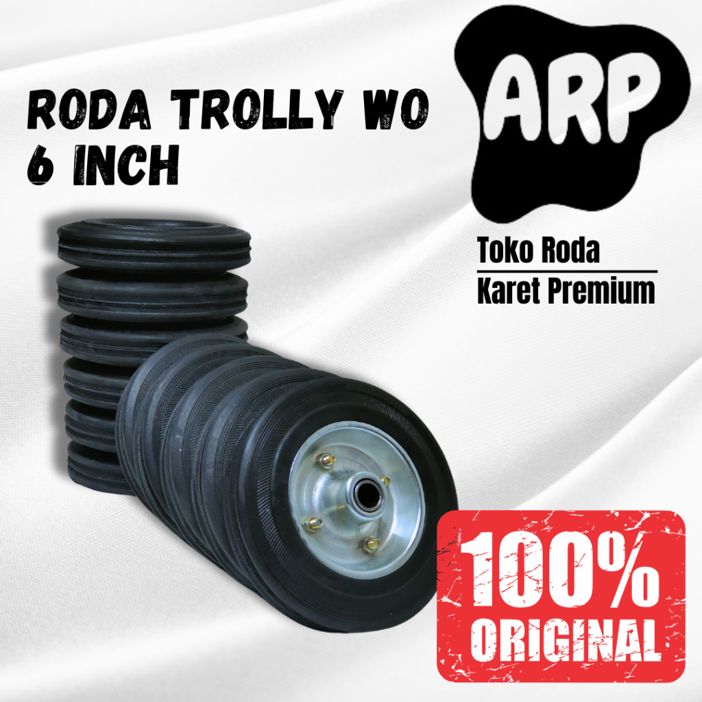 Jual TERMURAHH!!! Roda Troli 6 inch Full Karet Premium/Roda Roli 6 inch ...