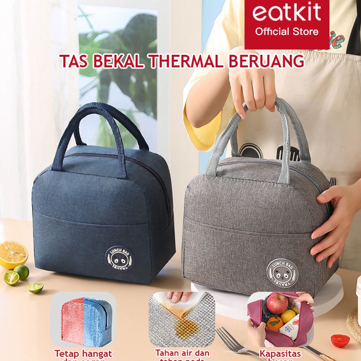 Jual Mau Eatkit Tas Kotak Makan Siang Kain Oxford Tebal Aluminium Foil Lunch Bag Bekal Anak ...
