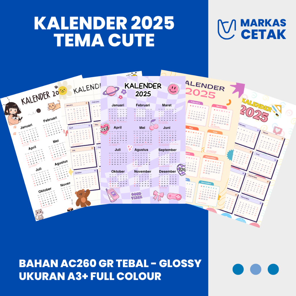 Jual Kalender poster CUTE - Kalender dinding tema cute 2025 | Shopee ...