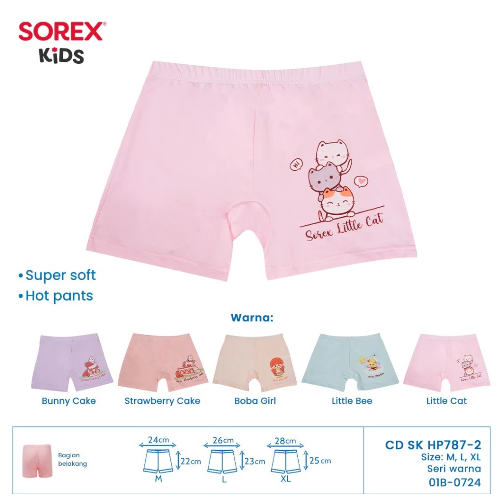 Jual ( 3pc ) CD Sorex Kids HP 787 | Sorex Kids Celana Dalam Boxer Anak Perempuan Super Soft ...