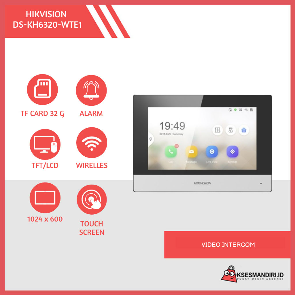 Jual VIDEO INTERCOM HIKVISION DS-KH6320-WTE1 | Shopee Indonesia