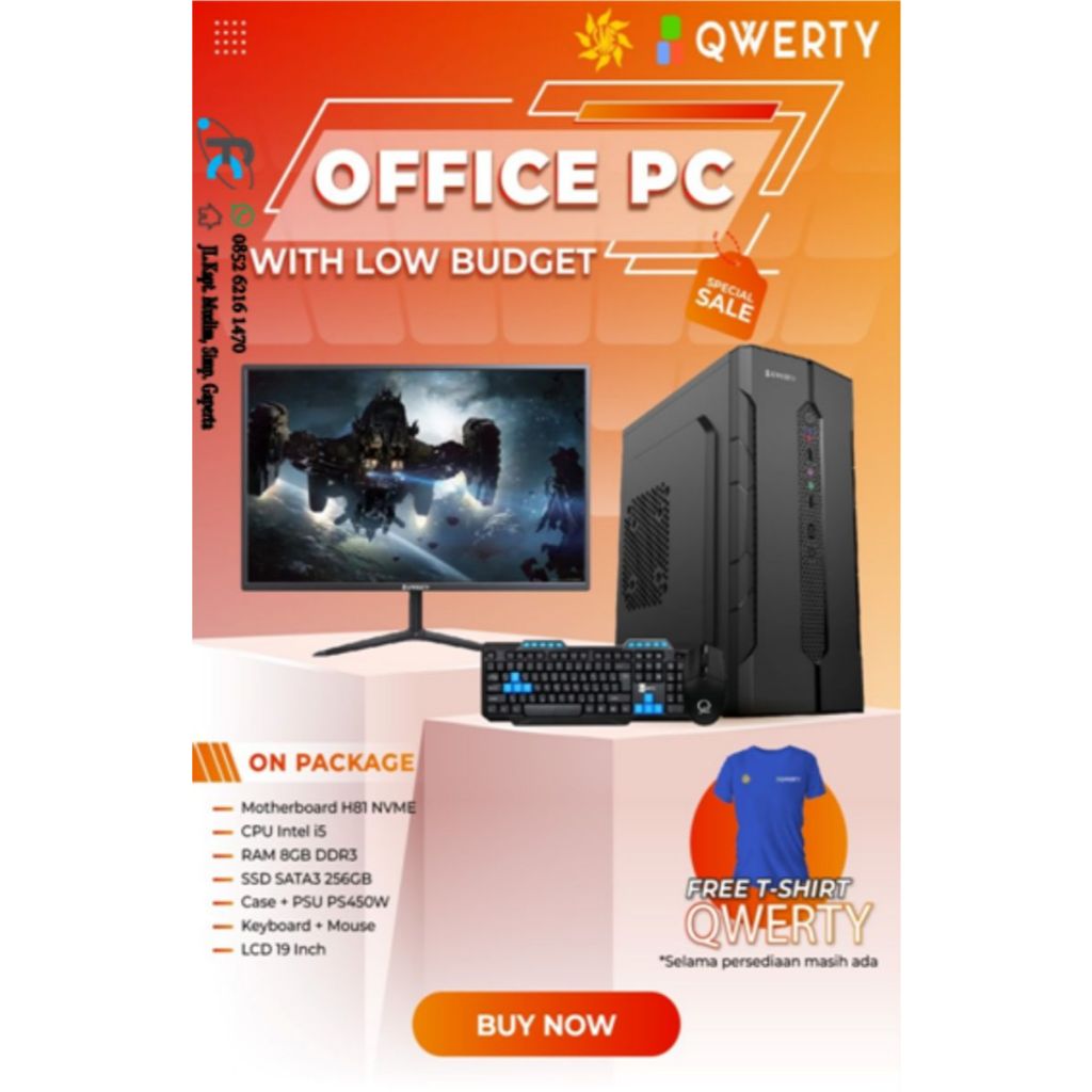 Jual PAKET PC RAKITAN QWERTY H81NVME CPU INTEL CORE i5 RAM 8GB DDR3 ...