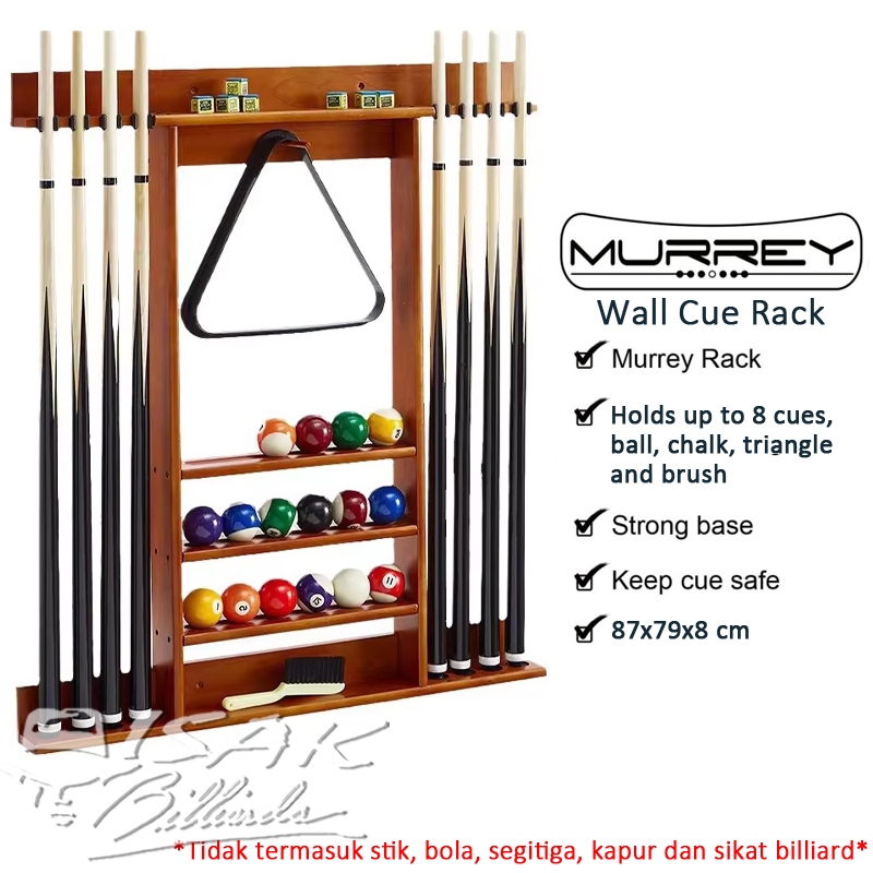 Jual Murrey Wall Cue Rack - Rak Stick, Bola dan Segitiga Dinding - Hold ...