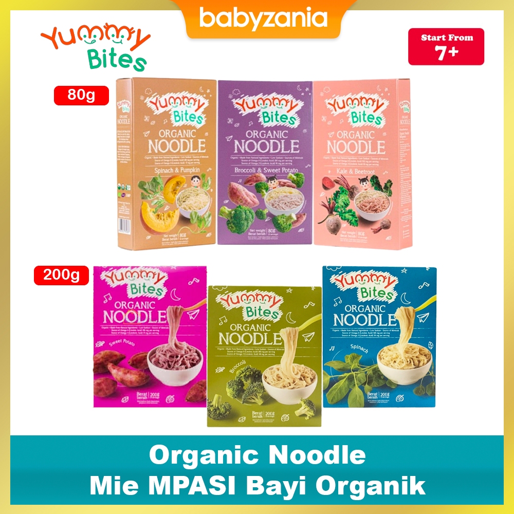 Jual Yummy Bites Organic Noodle Mie MPASI Bayi Organik - 80 gr 200 gr ...