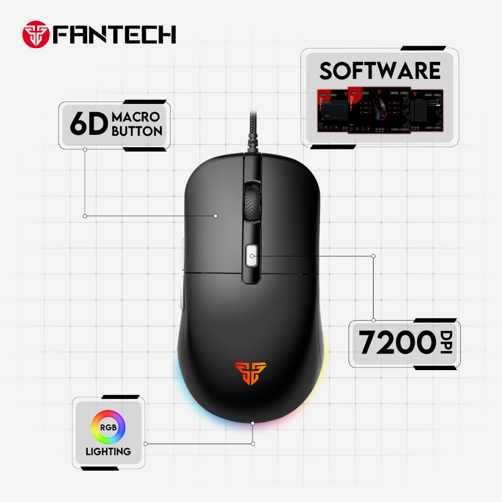 Jual Fantech KANATA Mouse Gaming Wireless RGB Macro VX9 VX9S | Shopee Indonesia