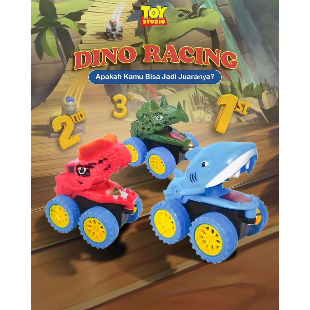 Jual Toy Studio Mainan Dino Mobil Mobilan Anak Tekan Figure Press ...