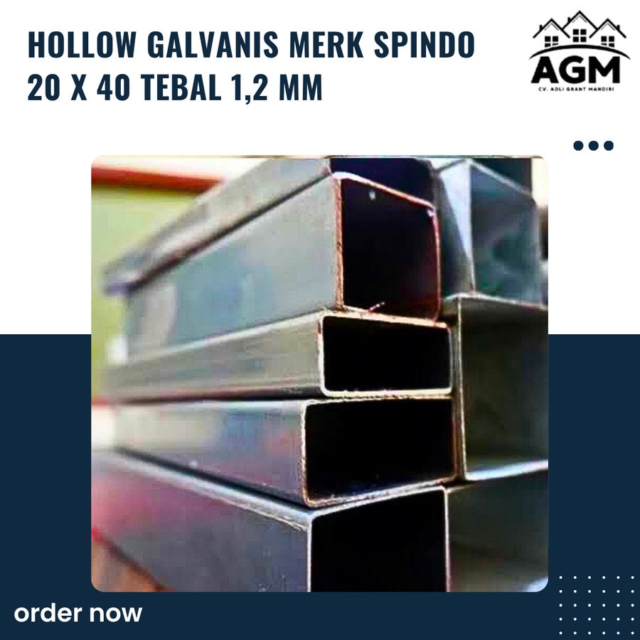 Jual hollow galvanis merk spindo 20 x 40 tebal 1,2 mm | Shopee Indonesia