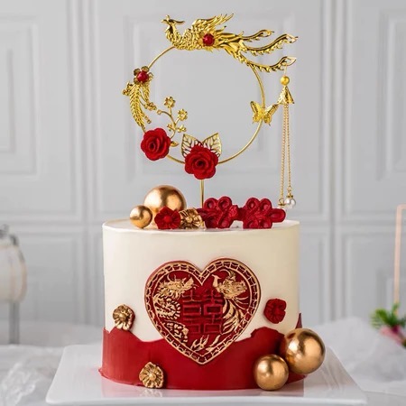 Jual * MKA * PAJANGAN KUE SANG JIT PHOENIX GOLD BURUNG MERAK BUNGA ...