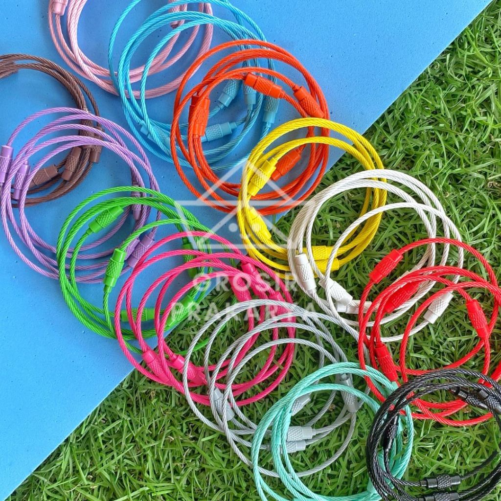 Jual SATUAN Gantungan Kabel Ring Lingkaran Warna Buka Tutup Kunci Ganci ...
