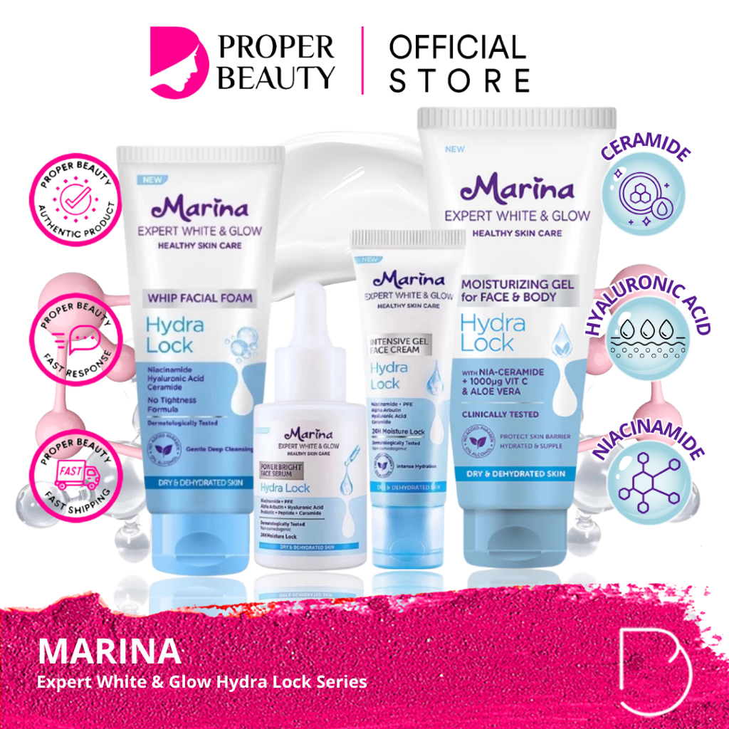 Jual MARINA Expert White & Glow Hydra Lock Series | Toner Facial Foam ...