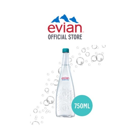 Jual Evian Sparkling Mineral Water Glass 750ml | Shopee Indonesia