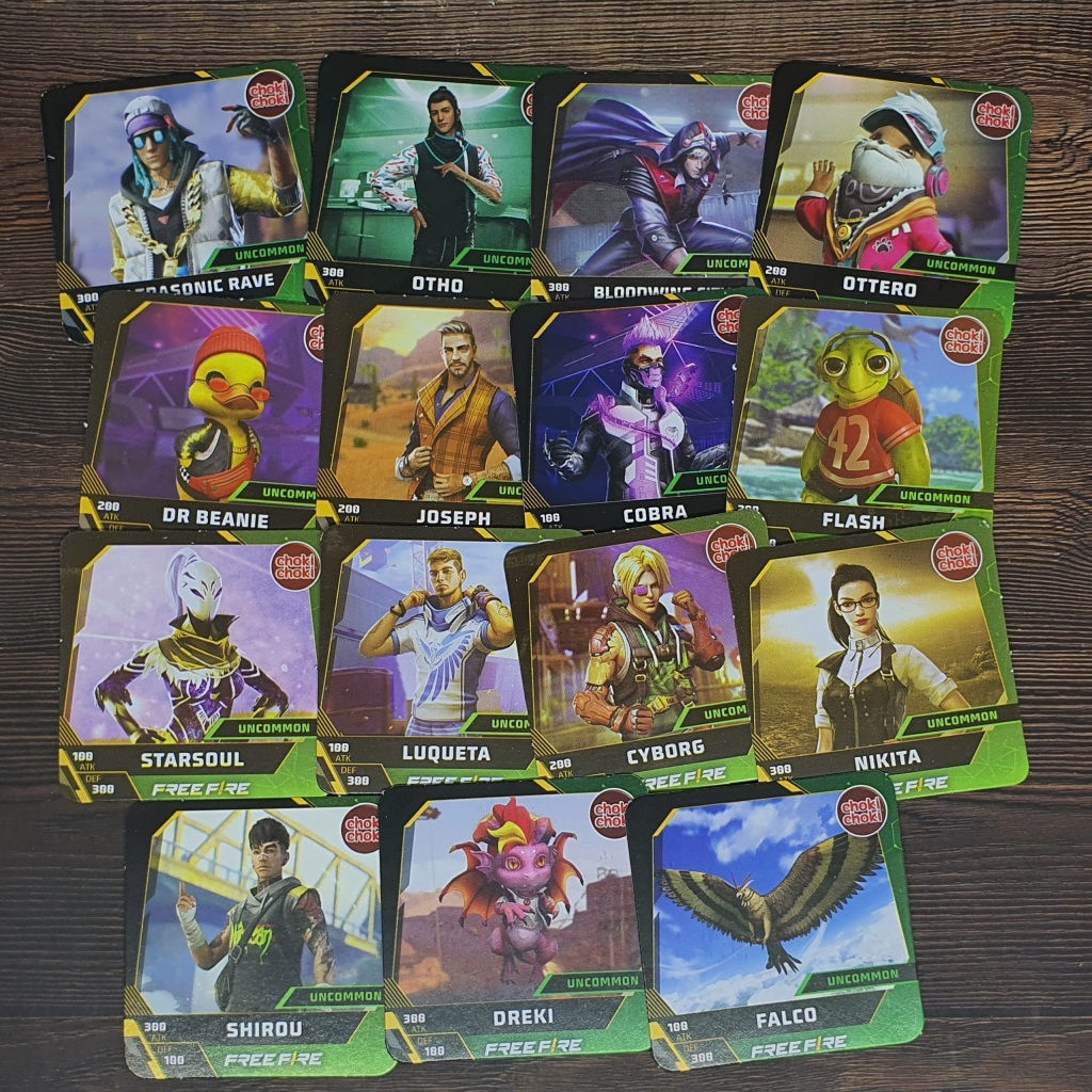 Jual Free Fire AR Card Uncommon Rare Hijau Biru Choki Choki Augmented ...