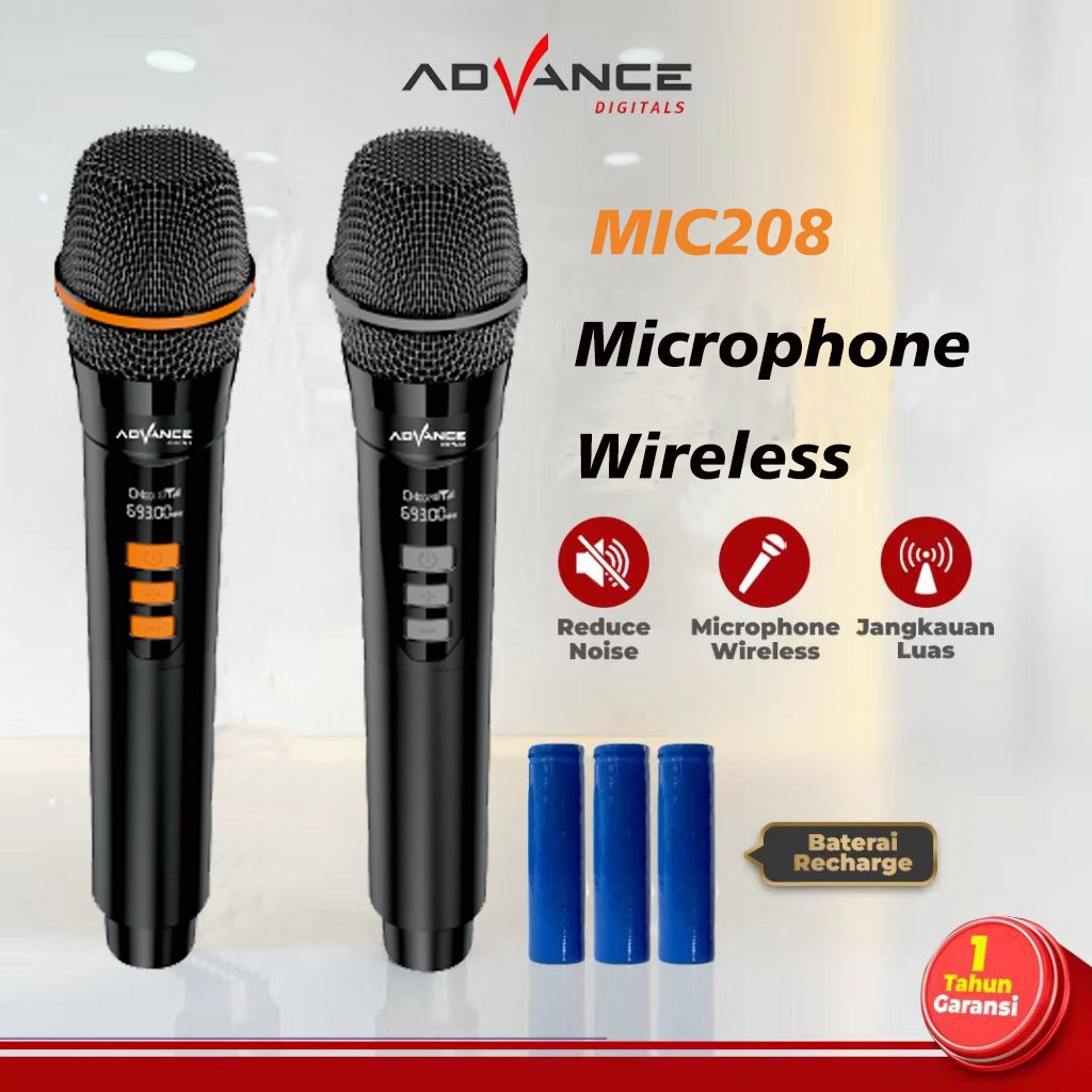 Jual ADVANCE MIC-208 Double Digital Wireless Microphone Advance MIC-101 ...