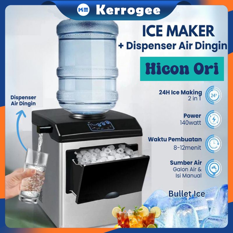 Jual ⚡Ready&100% Ori⚡HICON Ice Maker Mesin Es Batu 30KG/24JAM Ukuran Es ...
