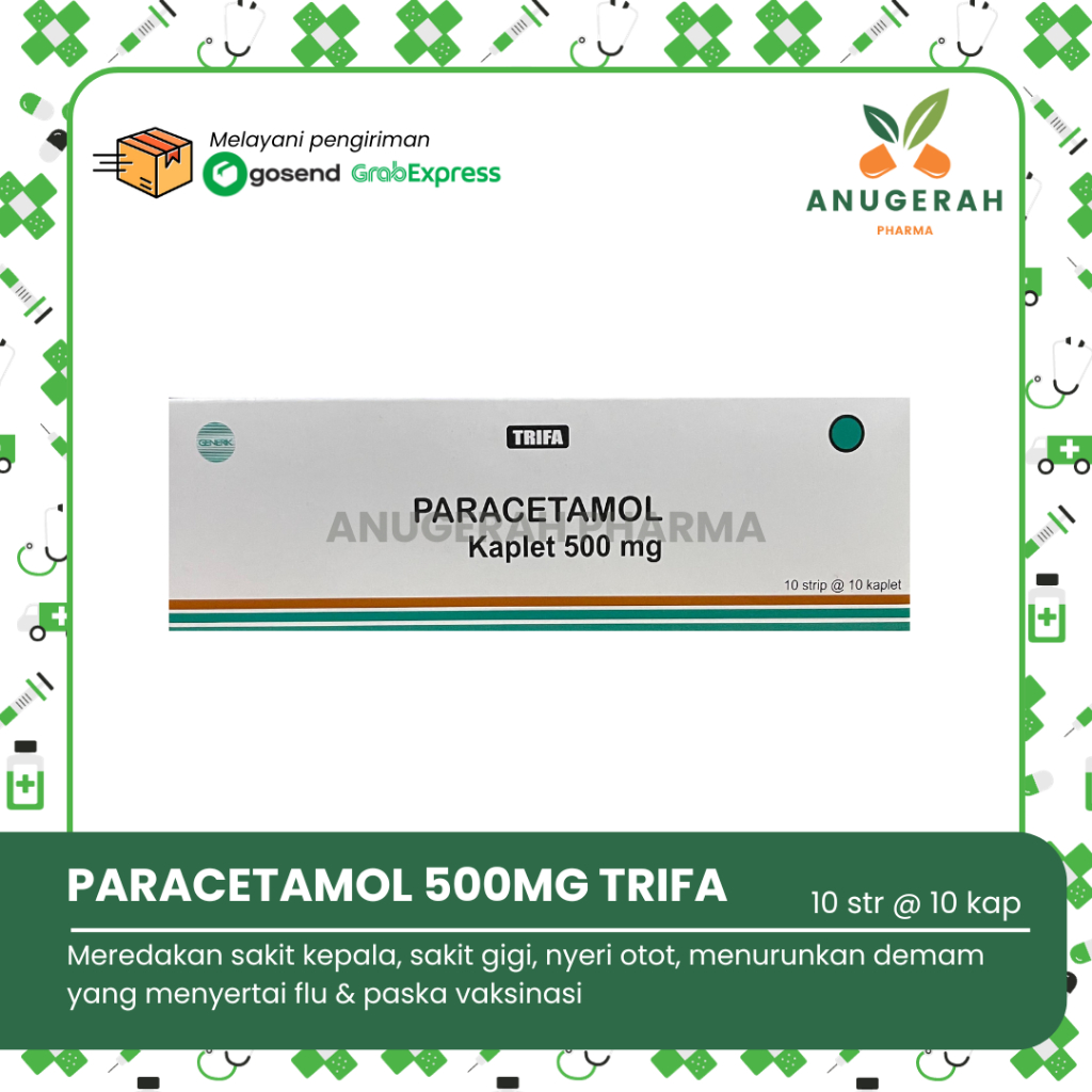 Jual Paracetamol 500mg Box isi 100 Kaplet Trifa | Obat Pereda Nyeri ...