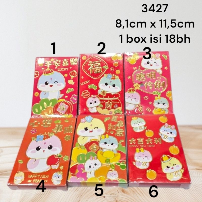 Jual Angpao angpau box shio ular 3427 terbaru imlek tahun 2025 1 box ...
