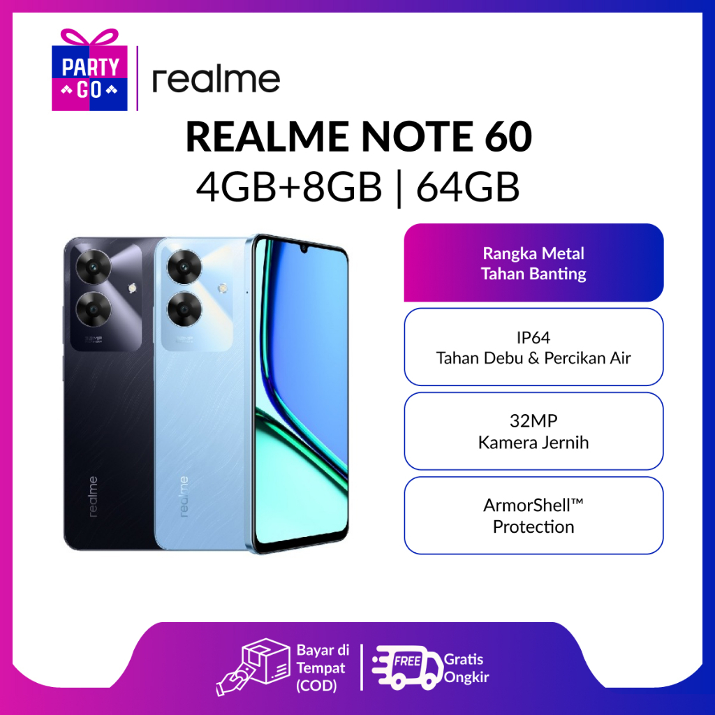 Jual realme Note 60 4GB+8GB*|64GB (ArmorShell™ Protection | TÜV ...