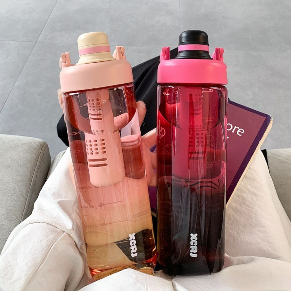Jual BOTOL MINUM 1 LITER GRADASI INFUSED HANDLE/ BOTOL MINUM 1000ML ...