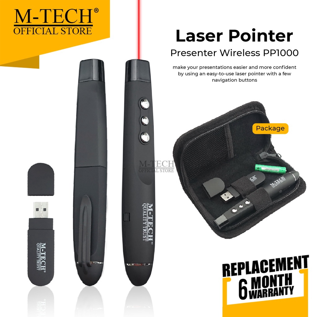 Jual MTech ginal Laser Pointer Wireless Presenter LPP1 Alat Presentasi ...