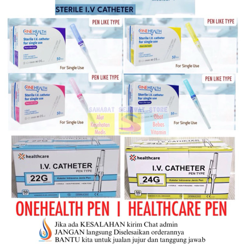 Jual IV PEN HEALTH CARE / ONEHEALTH IV CATHETER PEN TIPE ECER | Shopee ...