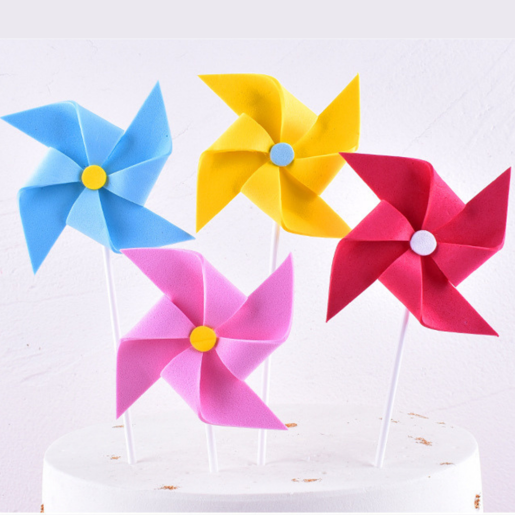 Jual TOPPER CAKE FLANEL KIPAS KINCIR ANGIN 3PC HIASAN KUE FAN WINDMILL ...