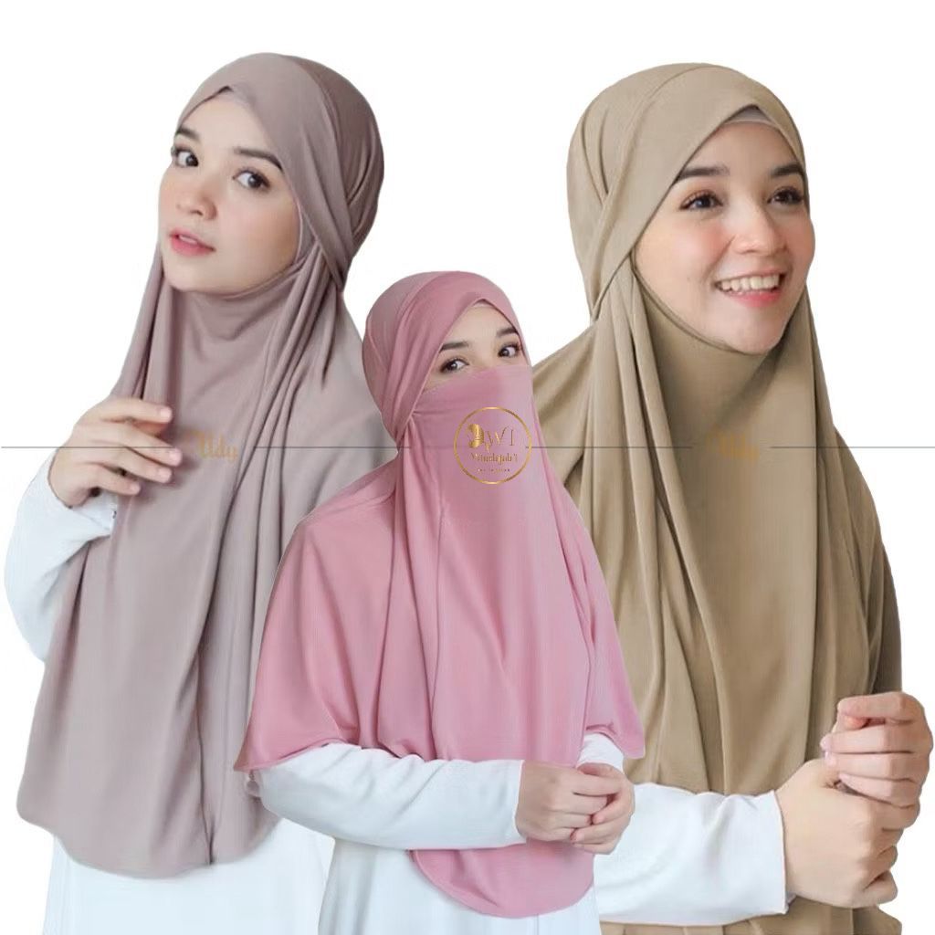 Jual Jilbab Khimar French Niqab Tali Cadar Hijab Kerudung Instan malay ...