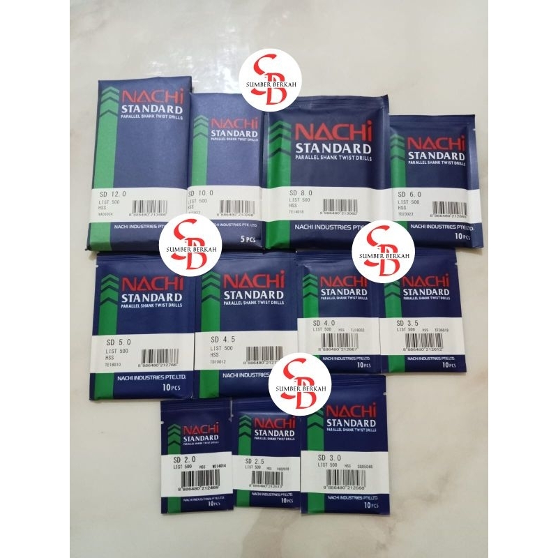 Jual NACHI 2M/3M/3,5M/4M/4,5M/5M/5,5M/6M/8M/10M (Harga per/ pcs BUKAN PERBUNGKUS) MATA BOR BESI ...