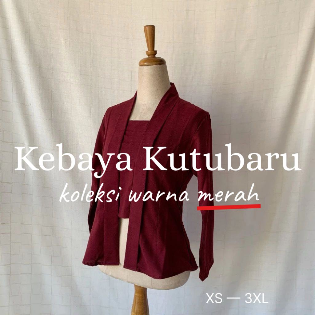 Jual Loewes KEBAYA KUTU BARU MERAH MAROON Kutubaru Modern Simple ...