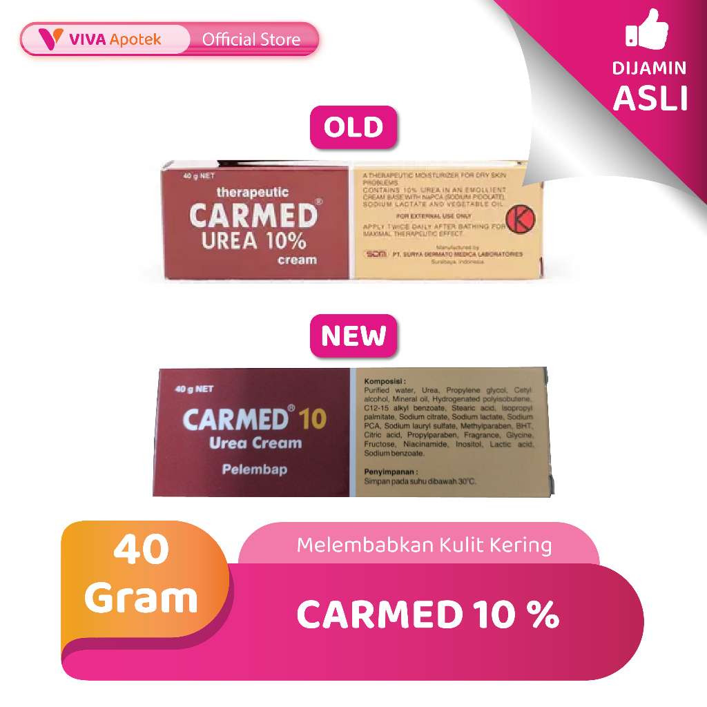 Jual Carmed 10 % Krim untuk Melembabkan Kulit Kering (40 Gram) | Shopee ...